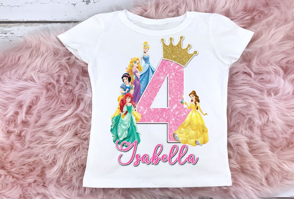Disney Princess Birthday ShirtPrincess Birthday Shirt Girls | Etsy