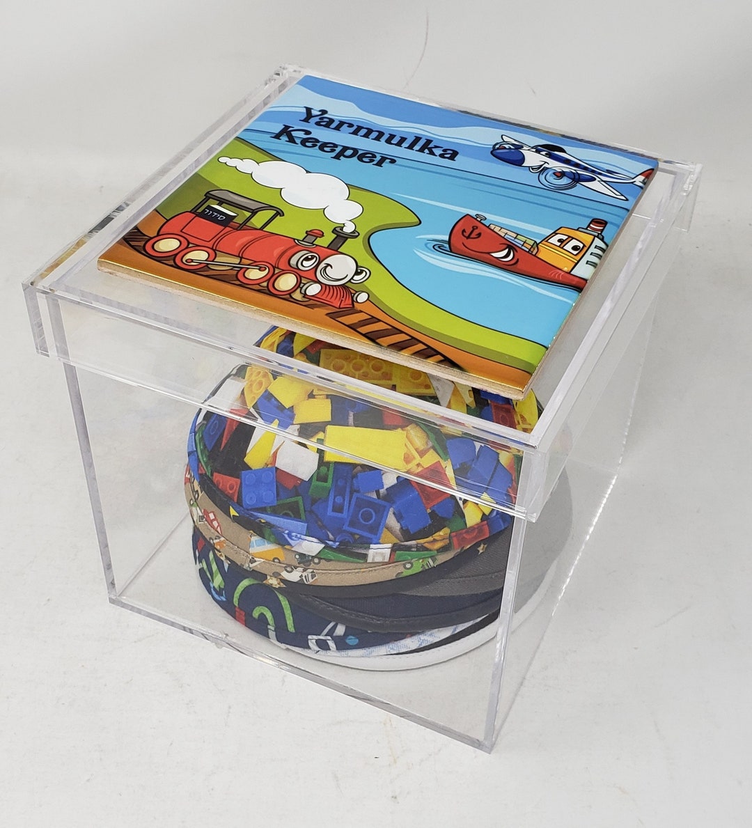 Personalized Lucite Kippa / Yarmulka Keeper Box Tile Cover ...