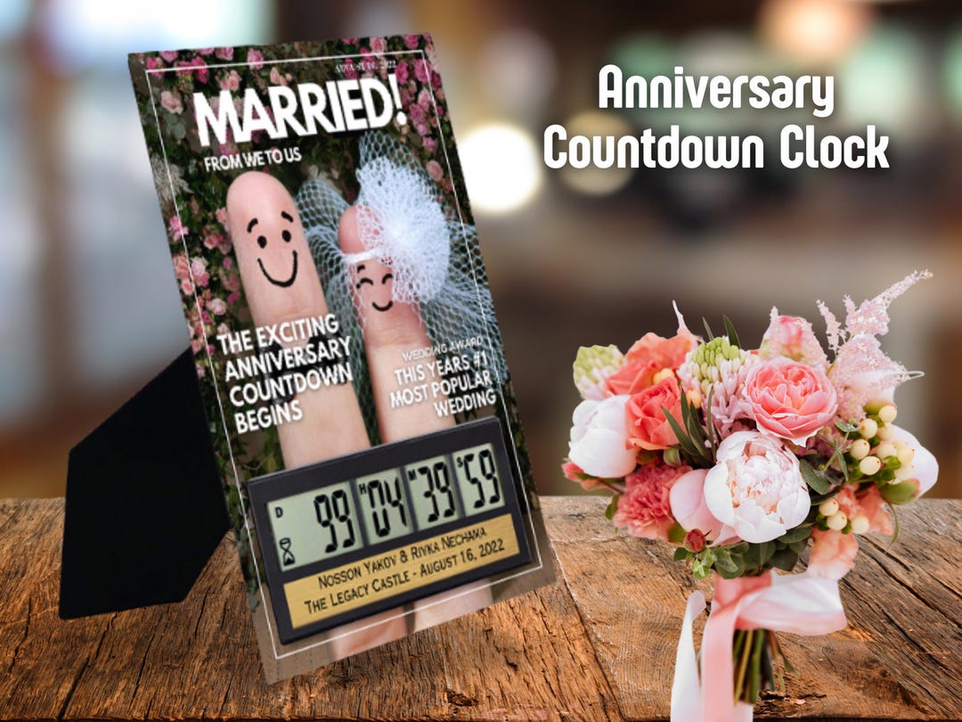 Personalized Wedding Anniversary Countdown Clock, Personalized Photo ...