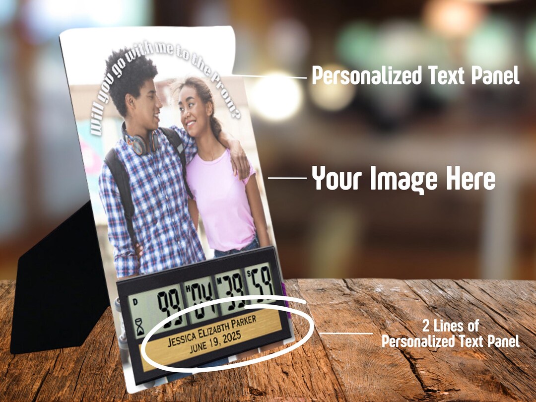 Prom Countdown Clock - Custom Image - Tabletop Prom Gift - Personalized ...