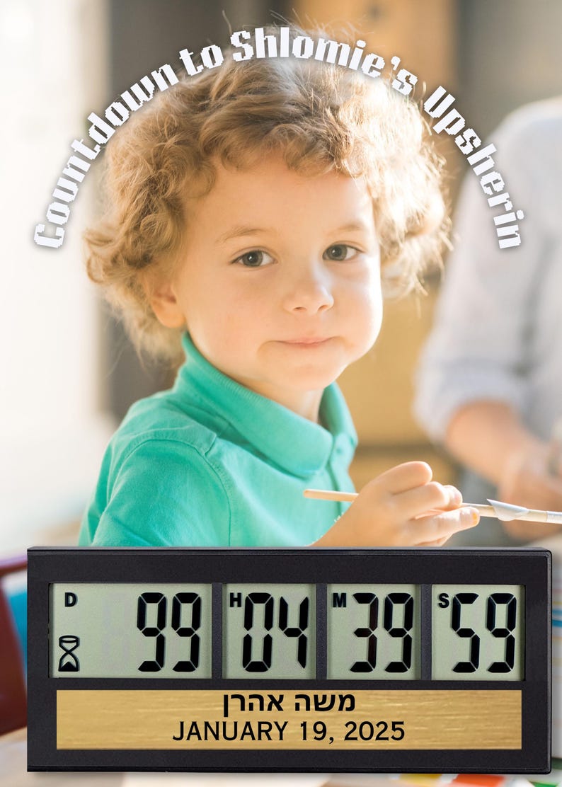 Upsherin Countdown Clock - Custom Image - Tabletop Upsherin Gift ...