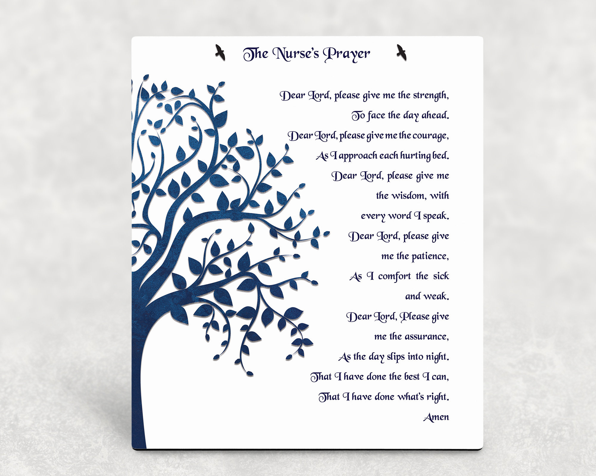 Nurses Prayer Gift Wood Plaque English Text Tree of Life Design 11" X ...