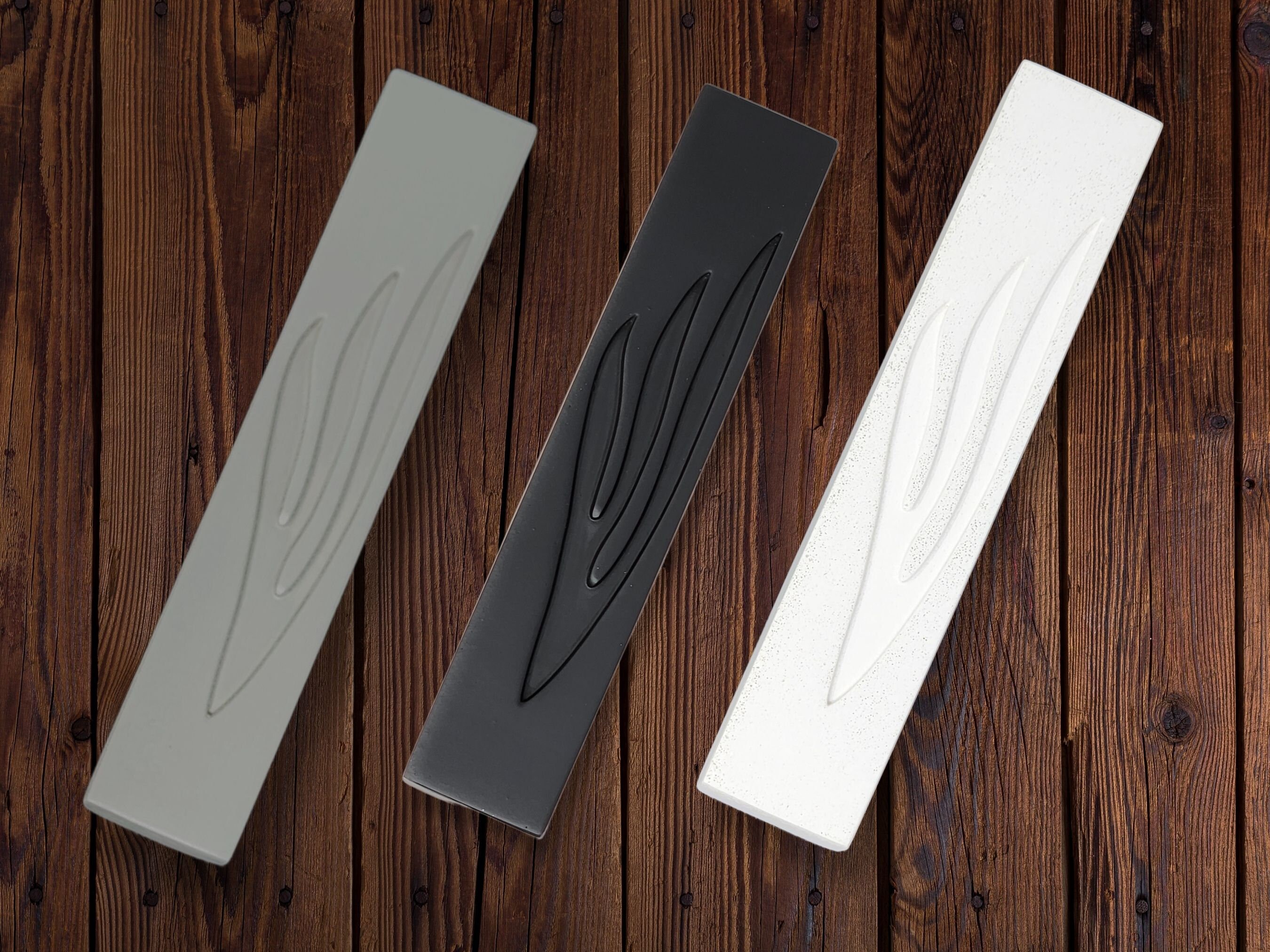 Modern Mezuzah Concrete Case, Engraved Shin Easy Peel and Stick Mezuza ...