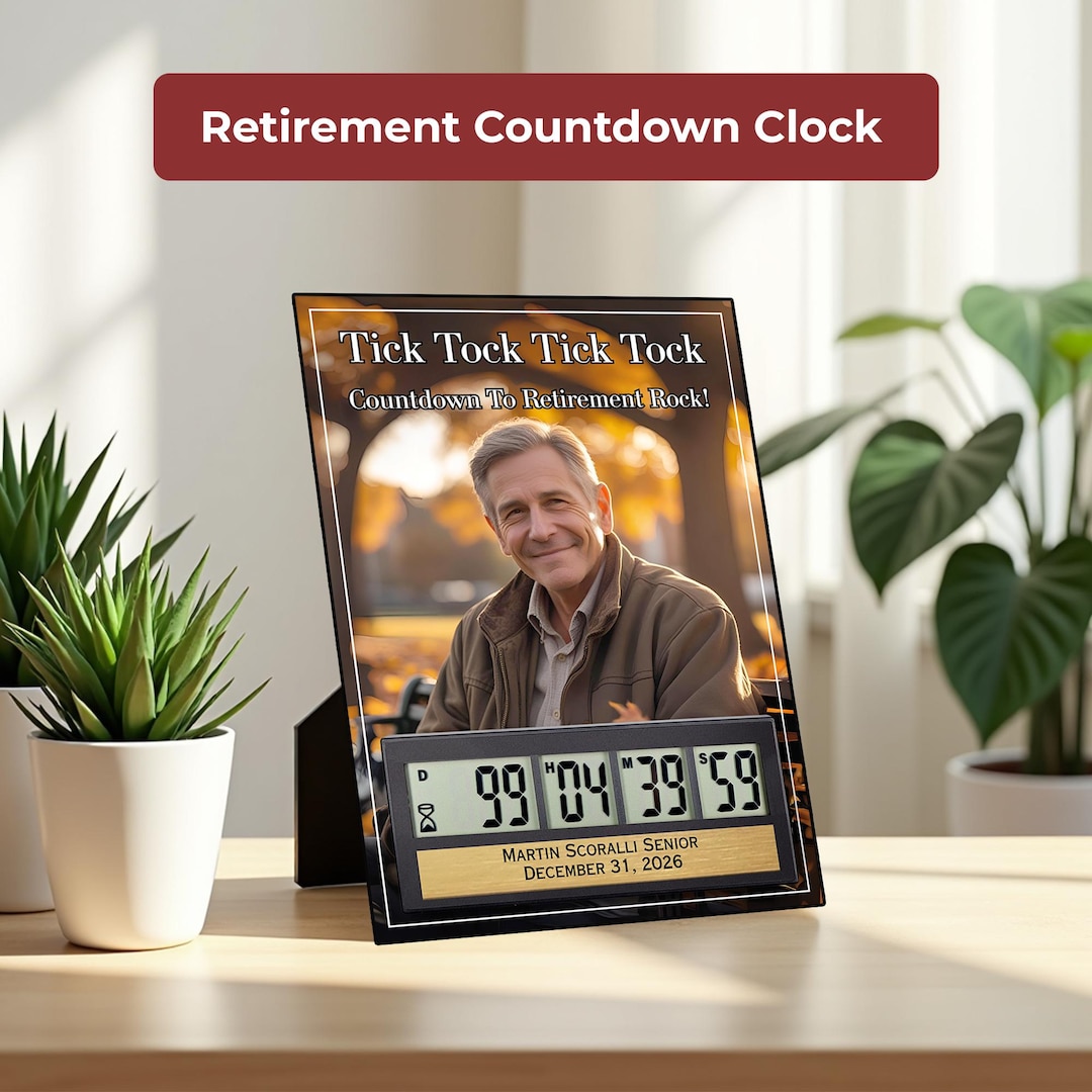 Retirement Countdown Clock - Retirement Clock - Countdown to Retirement ...