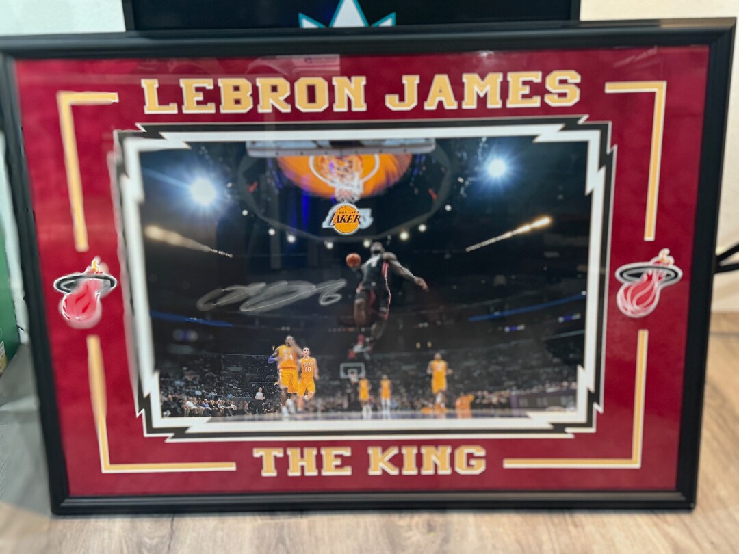 Lebron James Signed Autographed Miami Heat 36x26 Signed Frame ...
