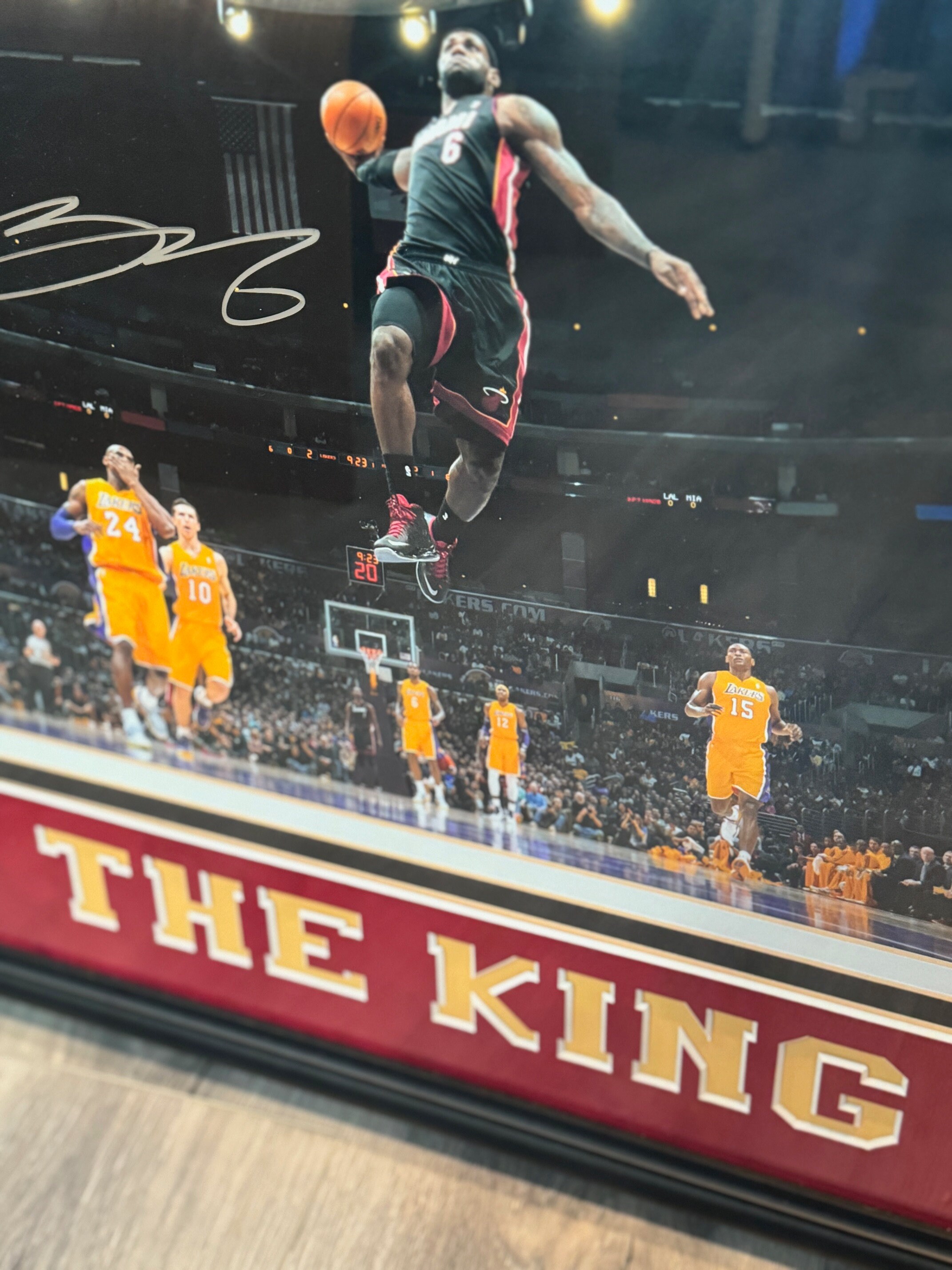 Lebron James Signed Autographed Miami Heat 36x26 Signed Frame Extremely ...