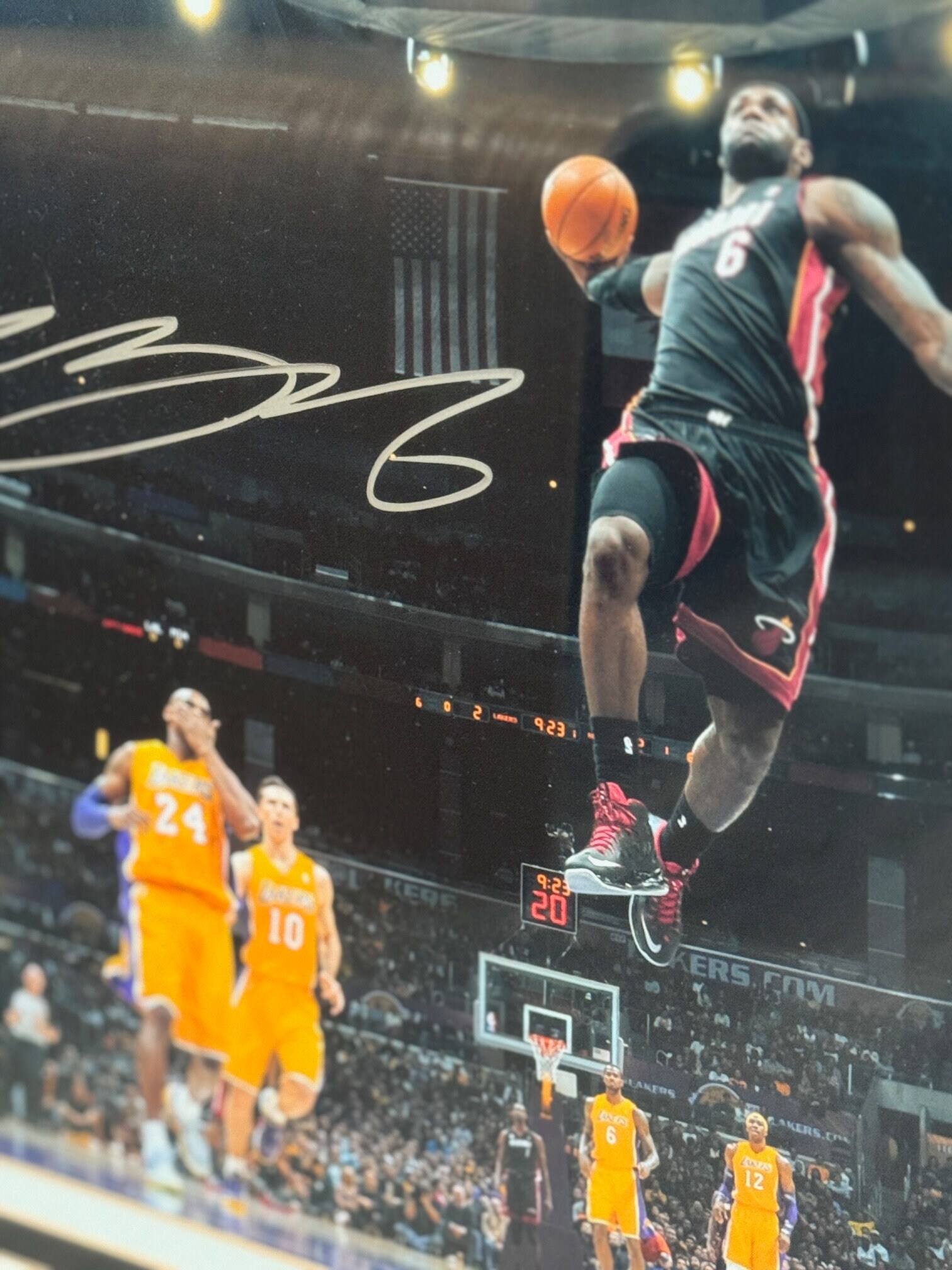 Lebron James Signed Autographed Miami Heat 36x26 Signed Frame Extremely ...