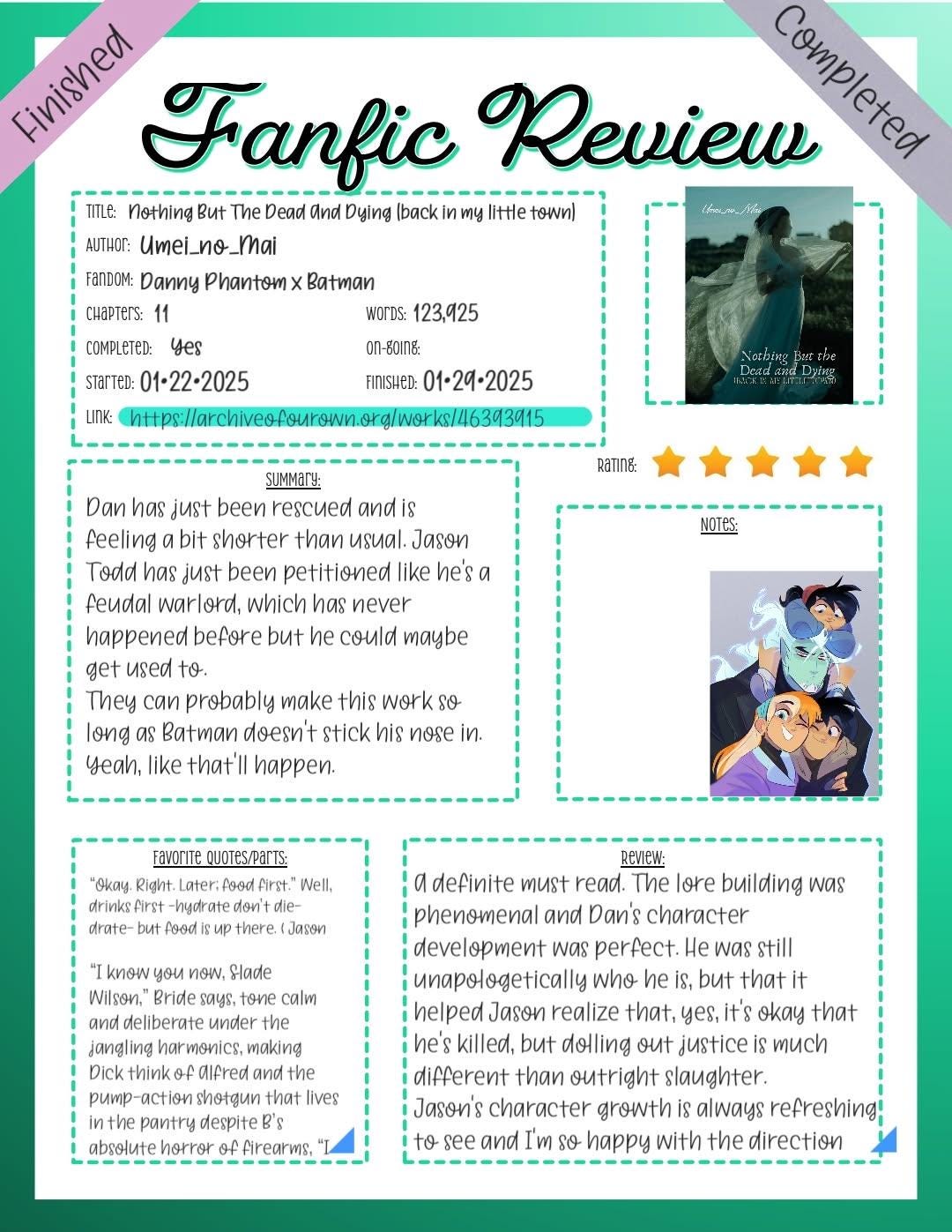 Fanfic Review Template - Printable or Digital - Simple and Easy to Help ...