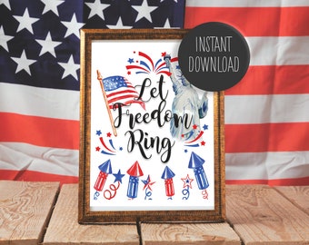Let Freedom Ring Png Sublimation Design, Firework, American Hat Png ...