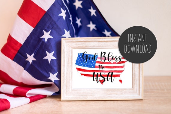 God Bless the USA Digital Download 20 x 20 x 11 Druckbar | Etsy
