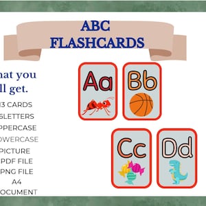 ABC FLASHCARDS With Illustration, Preschool Material, Letter ...