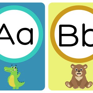 Animal Alphabet Flash Cards Preschool Learning Cards | Animal Alphabet ...