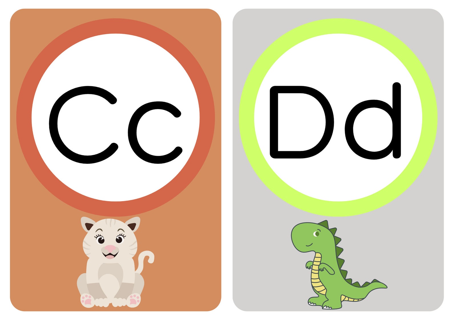 Animal Alphabet Flash Cards Preschool Learning Cards | Animal Alphabet ...