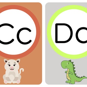 Animal Alphabet Flash Cards Preschool Learning Cards | Animal Alphabet ...