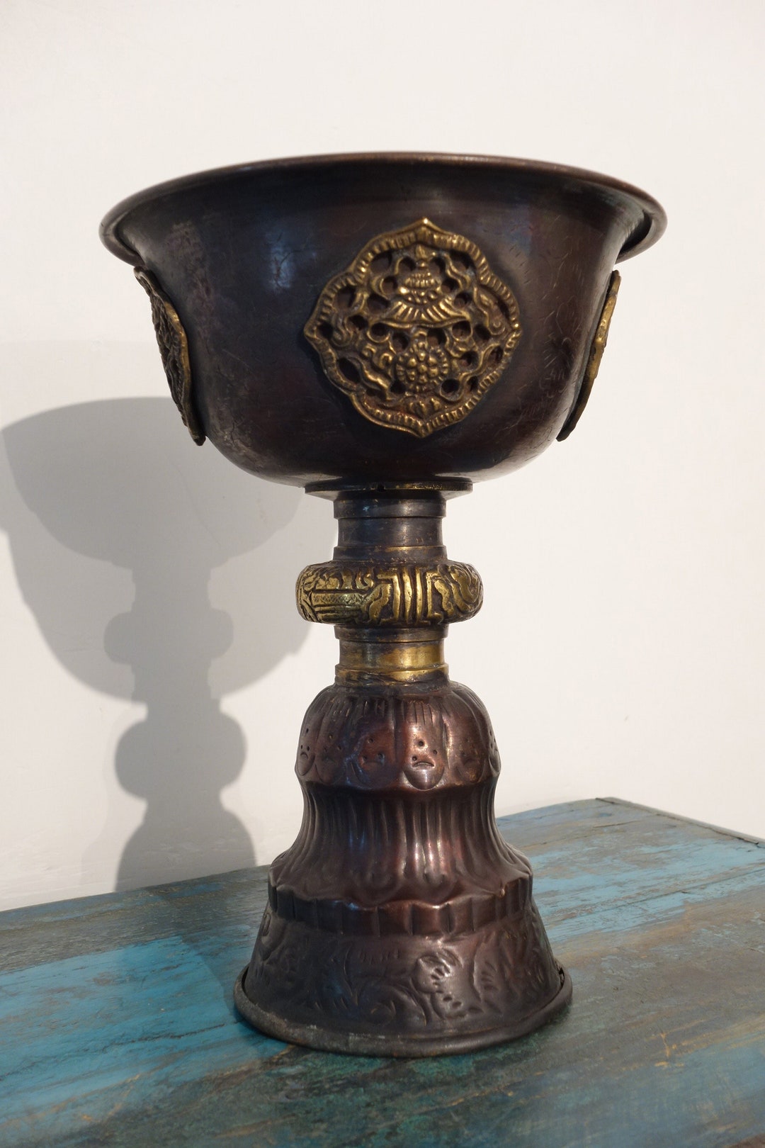 Buddha: Very Beautiful Old Original BUTTER LAMP From NEPAL 18 Cm - Etsy