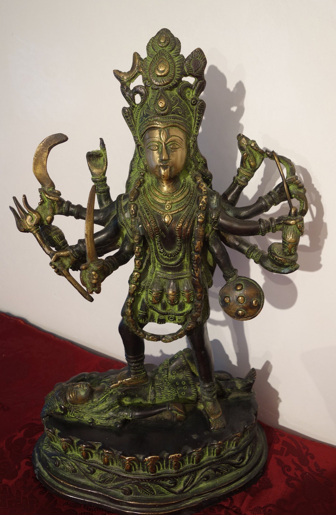 Especially Beautiful Large Kali Statue From Nepal Bronze 7,8 Kg 44cm ...