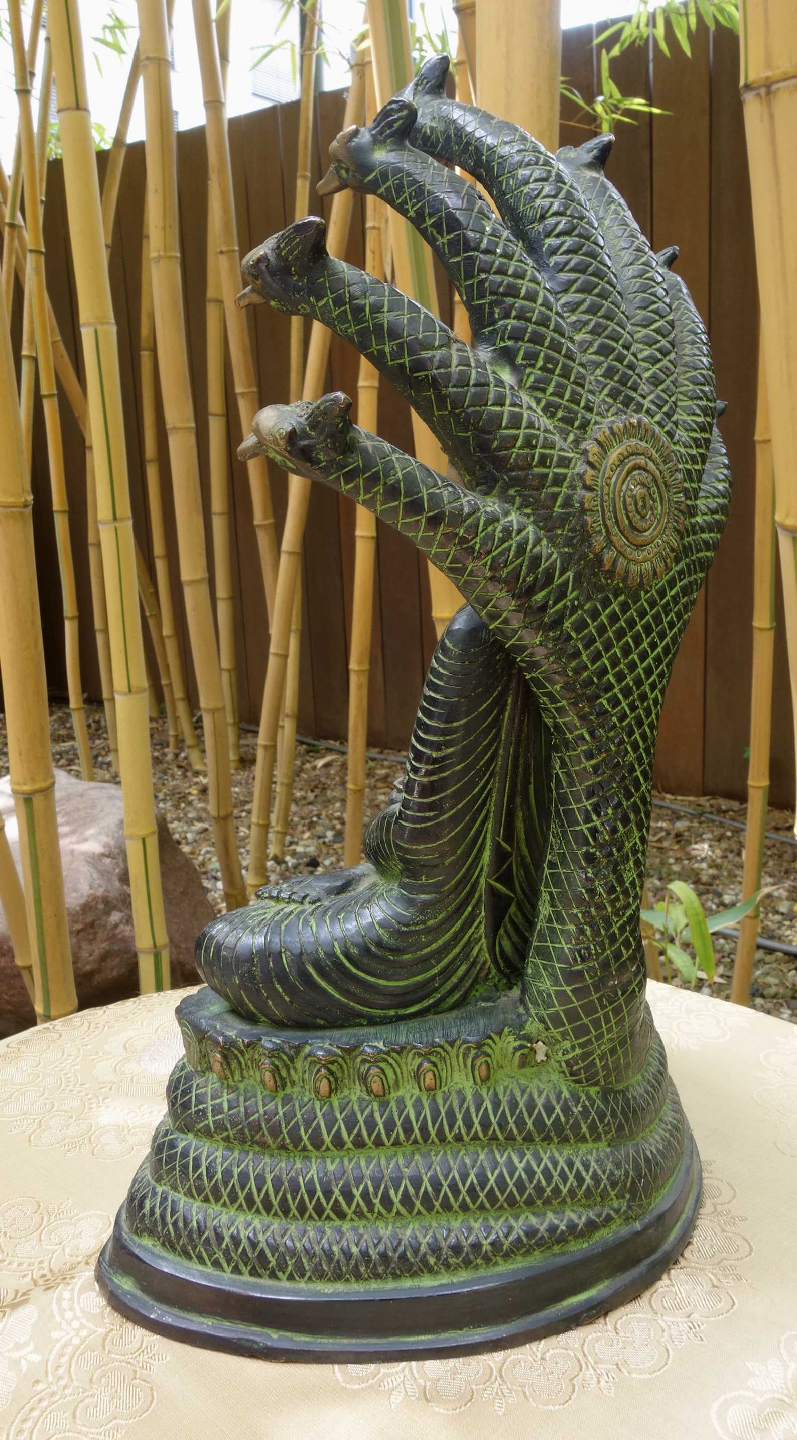 Old Big Beautiful Snake Naga Buddha Statue, Bronze From TIBET 6,3kg ...