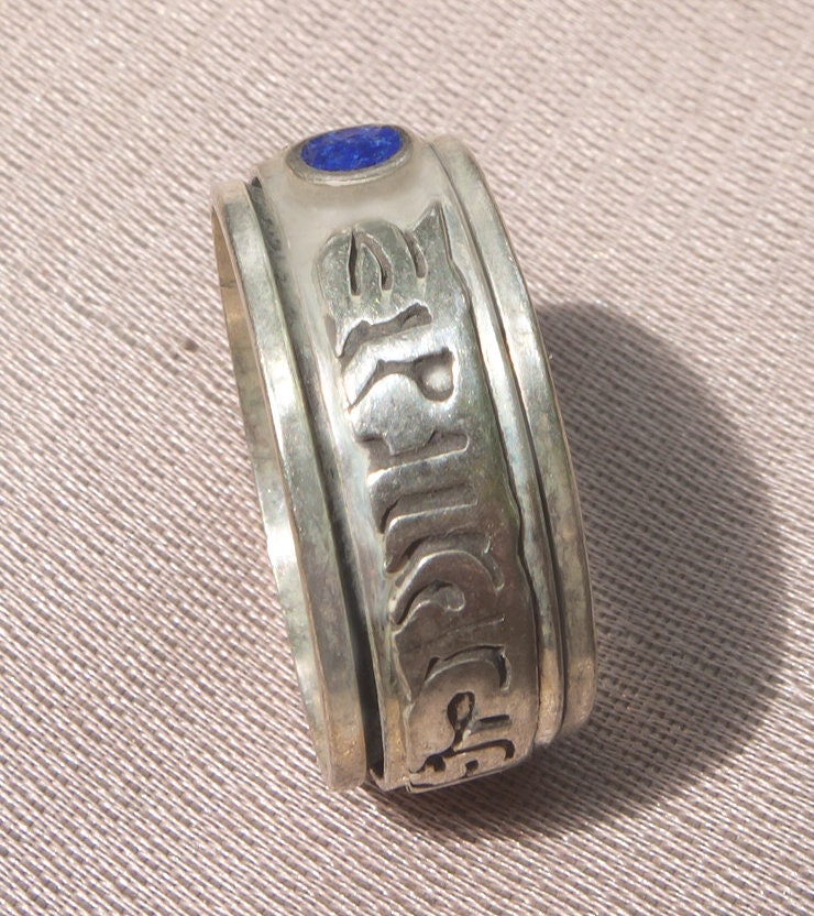 Very Beautiful Silver Turning RING From TIBET With Mantra and - Etsy UK