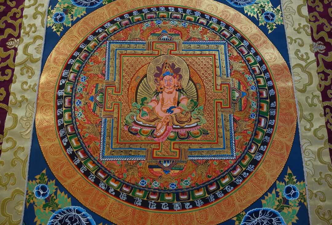 A Masterpiece Guru Rinpoche Mandala Thangka in Brocade NEPAL a Lot of ...