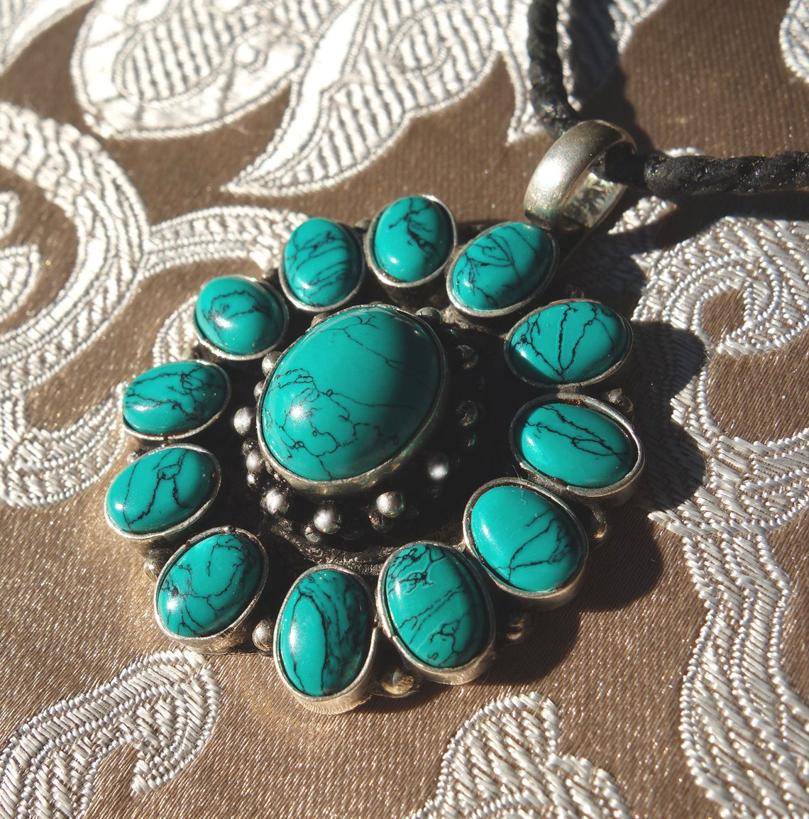 Very Nice Lotus Flower AMULET From Tibet With Turquoise - Etsy Australia