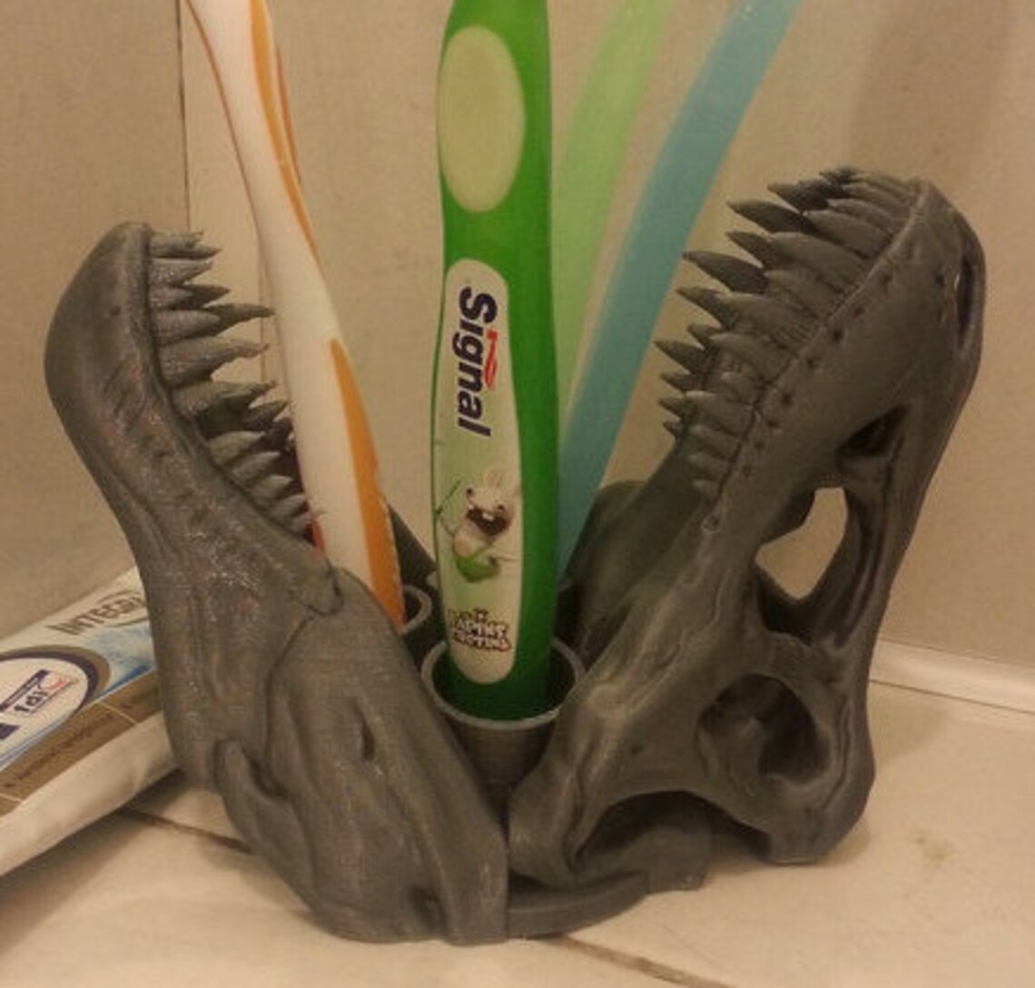 T-rex toothbrush holder tyrannosaurus rex dinosaur | Etsy