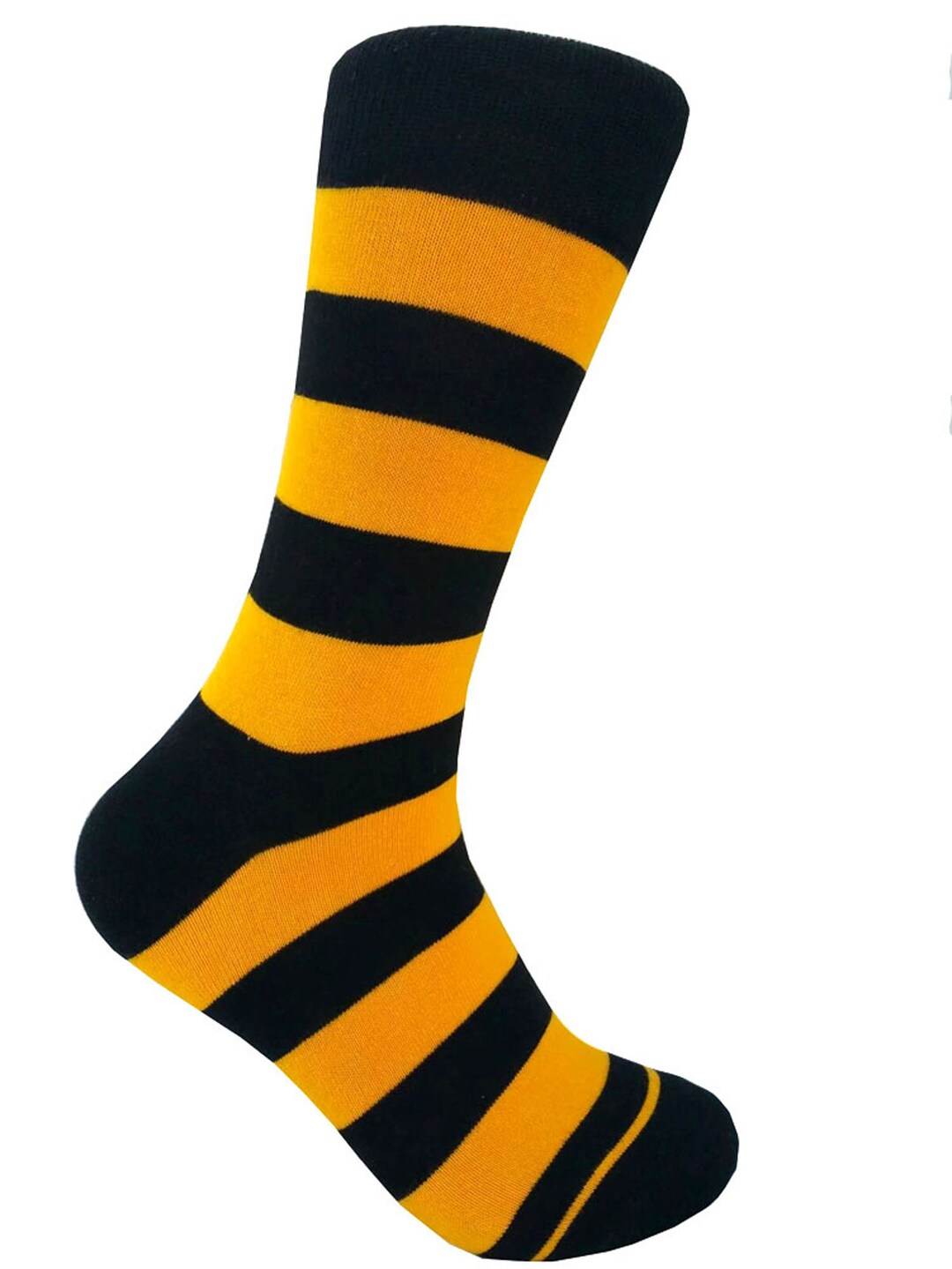 Men's Black/gold Yellow Color Stripes Dress Socks - Etsy