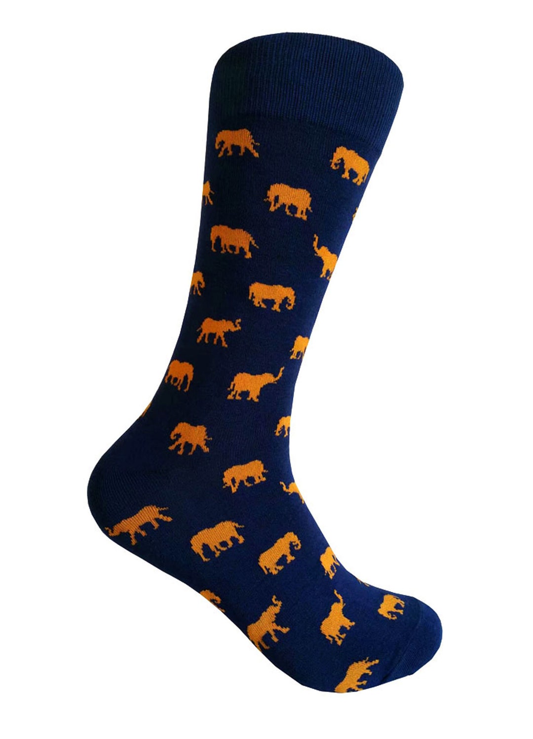 Men's Novelty Elephant Pattern Combed Cotton Dress Socks - Etsy