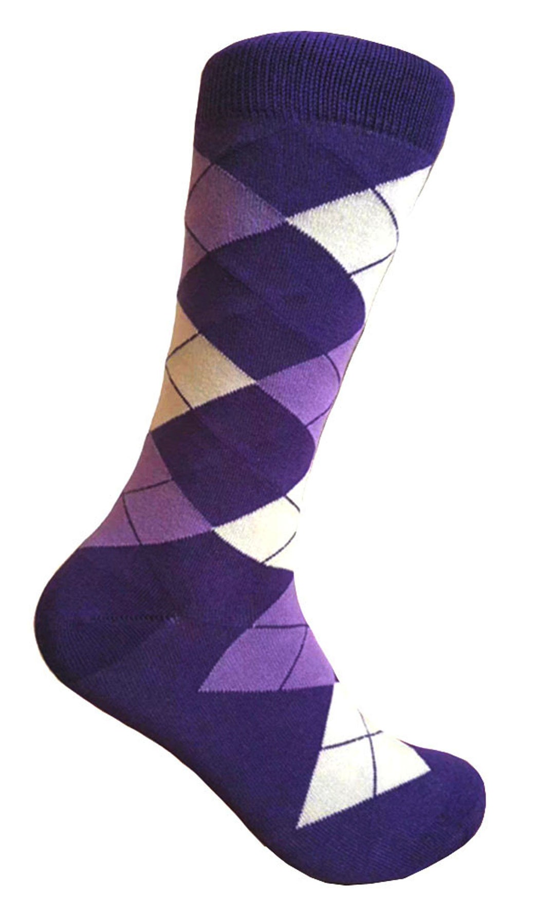 Men's Argyle Dress Socks in Purple(violet) With Light Purple and Cream ...