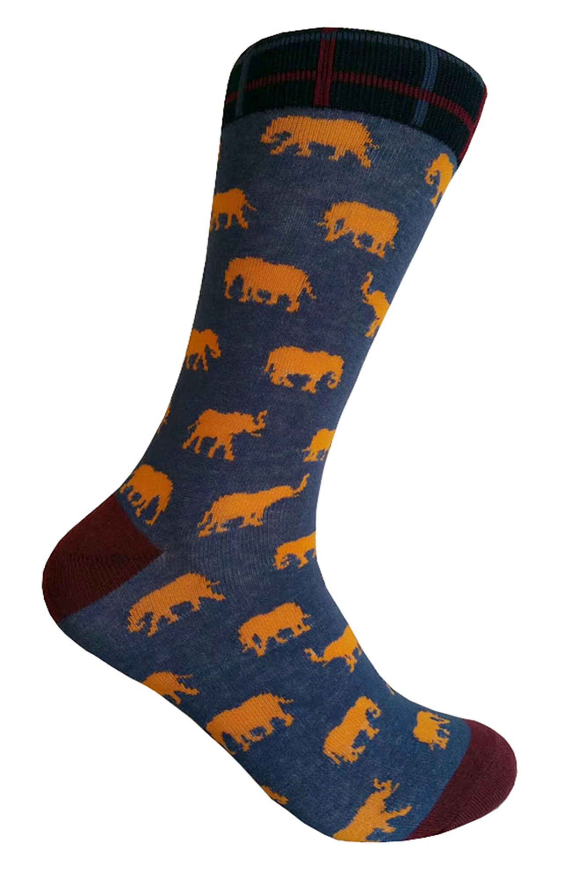 Men's Novelty Elephant Pattern Combed Cotton Dress Socks - Etsy