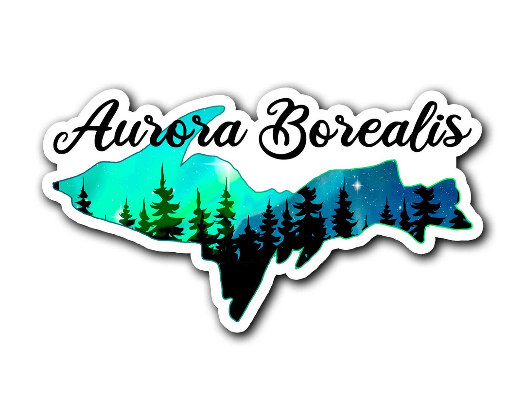 Aurora Borealis Sticker, Upper Michigan Northern Lights Gift - Etsy