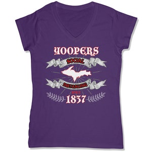 Yooper Social Distancing V-neck Ladies T-shirt Upper Michigan Shirt ...