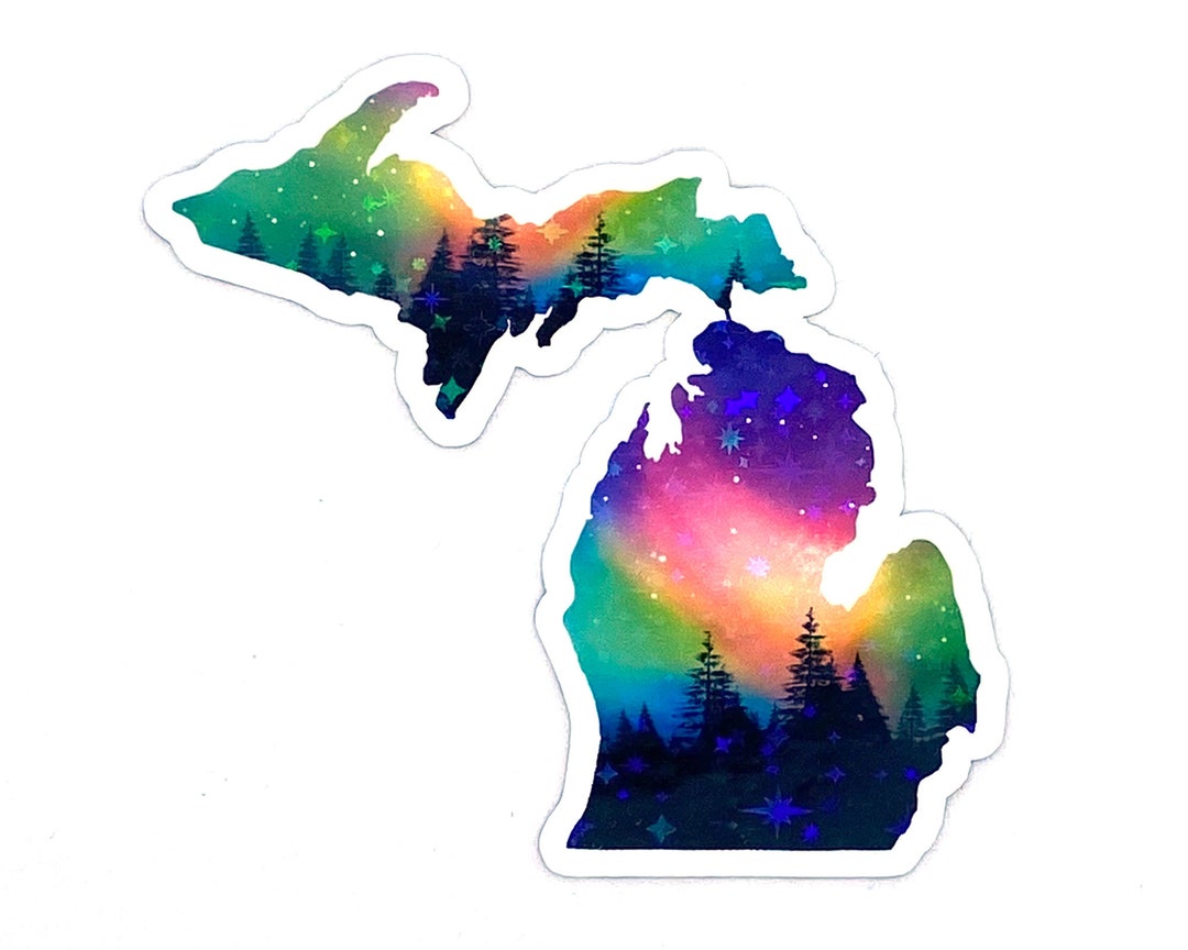 Michigan Northern Lights Magnet, Yooper Magnets, Upper and Lower ...