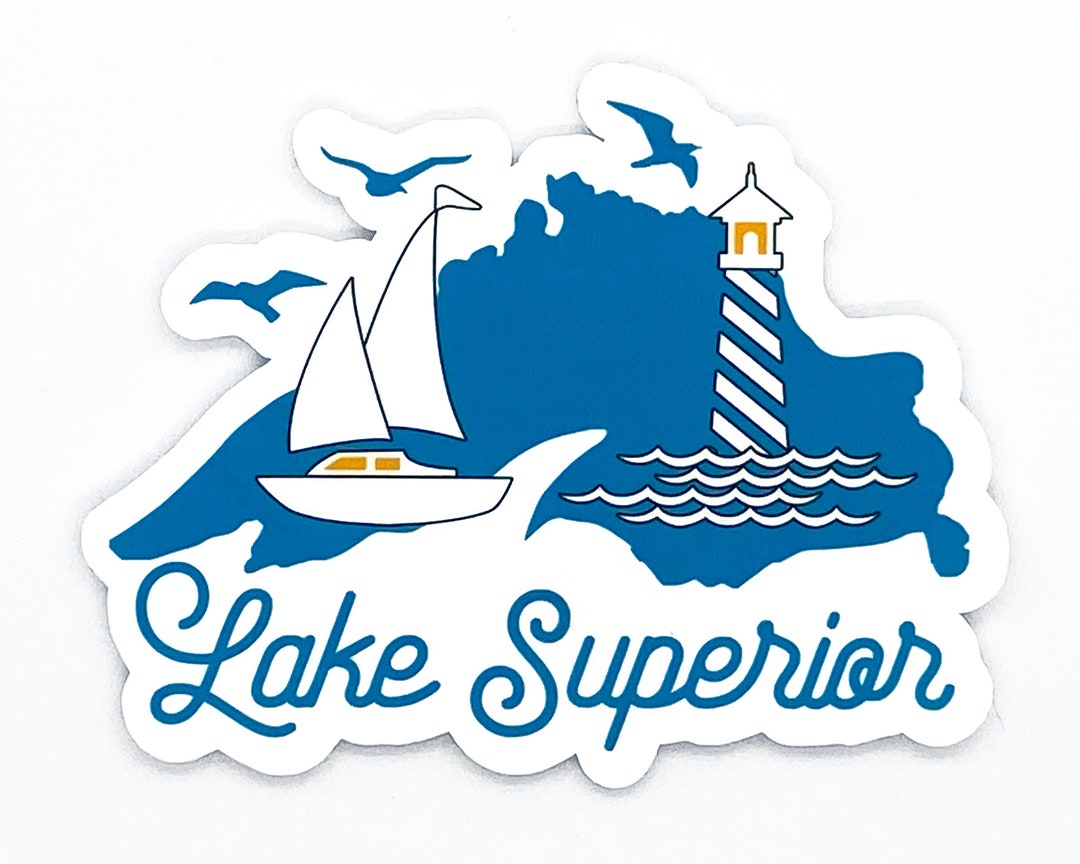 Lake Superior Sticker, Great Lakes Decal, Lake Lover Gift - Etsy