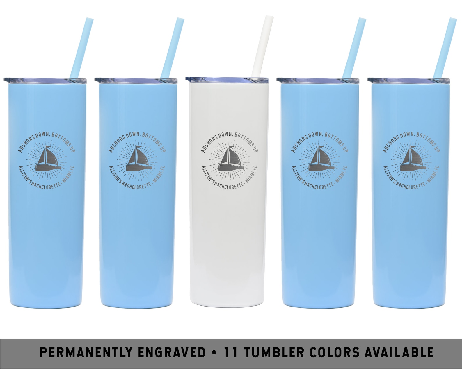 BOOZE CRUISE TUMBLERS | Sailing Bachelorette Favors | Nautical Bridal ...