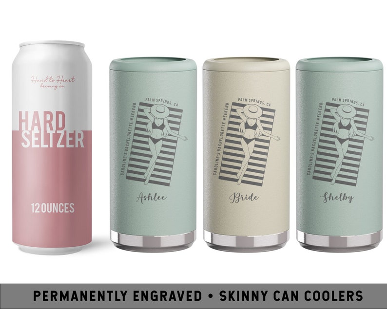 Custom Beach Skinny Can Cooler Custom Hard Seltzer Holder - Etsy