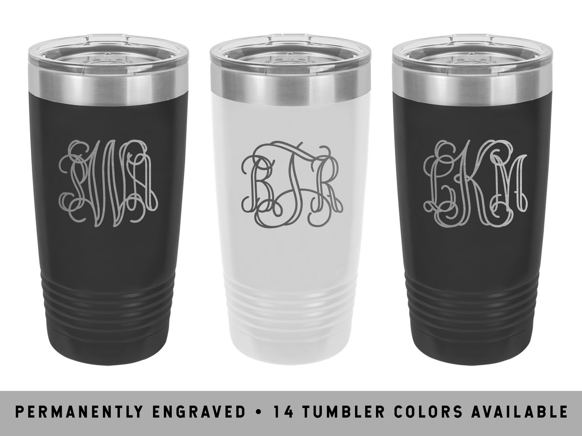 VINE MONOGRAM TUMBLERS Monogram Vacation Tumbler Vine - Etsy