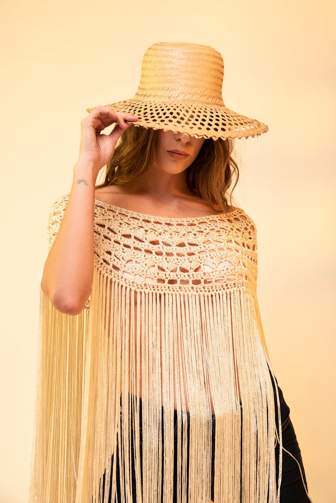 Silk Poncho Wedding Shrug Silk Crochet Poncho Fringed - Etsy