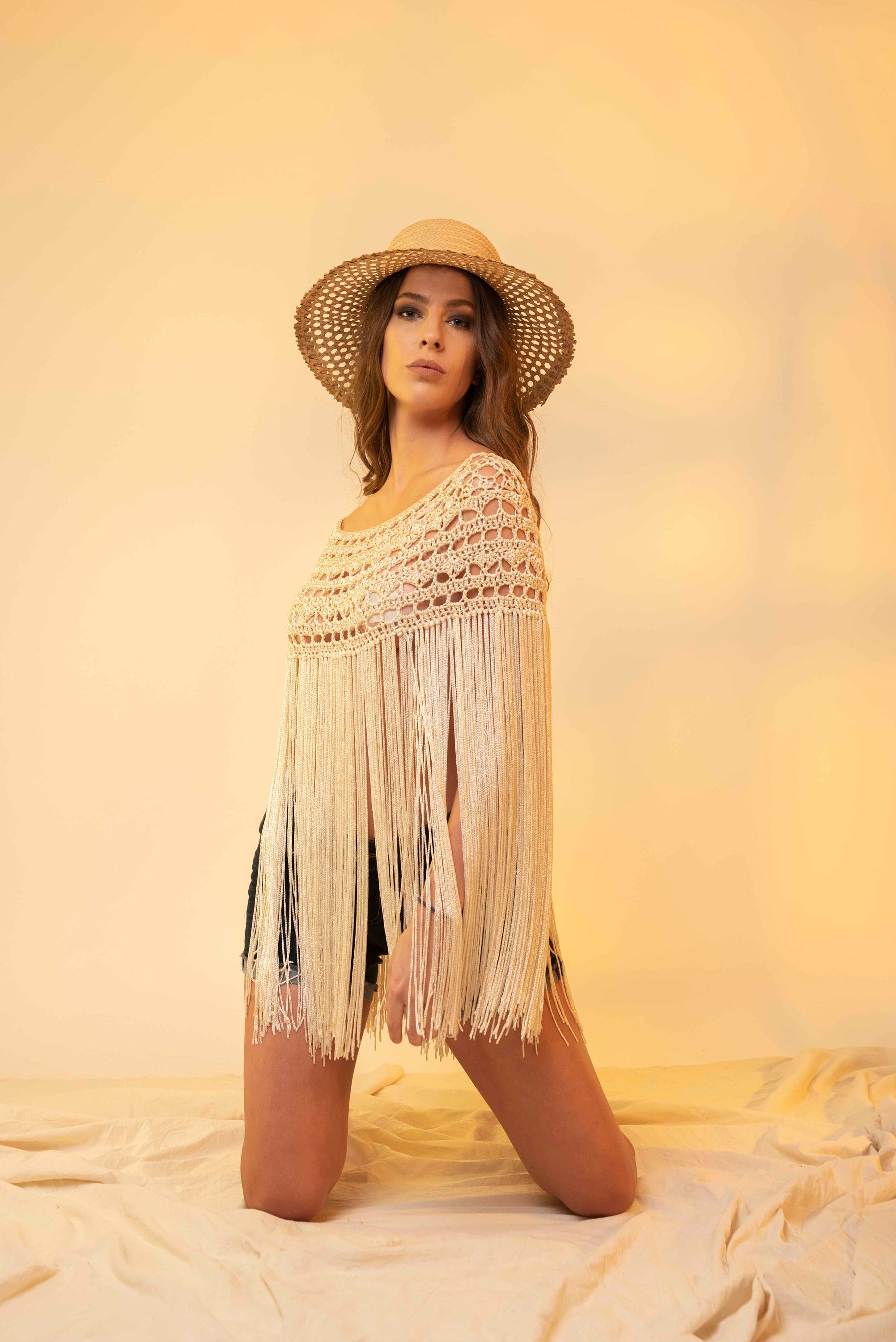 Silk Poncho Wedding Shrug Silk Crochet Poncho Fringed - Etsy