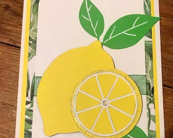 Graphic Lemon Greeting Card With Envelope Blank Inside - Etsy