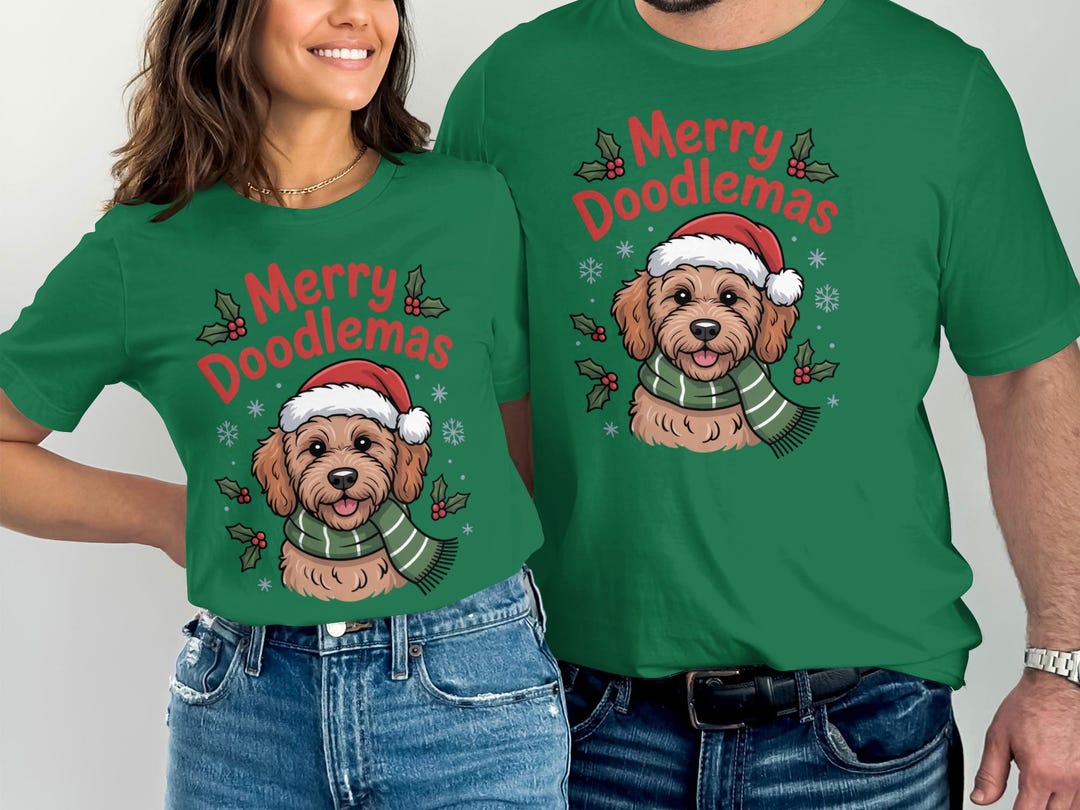 Merry Doodlemas Goldendoodle Christmas T-shirt Funny Dog Lover Holiday ...