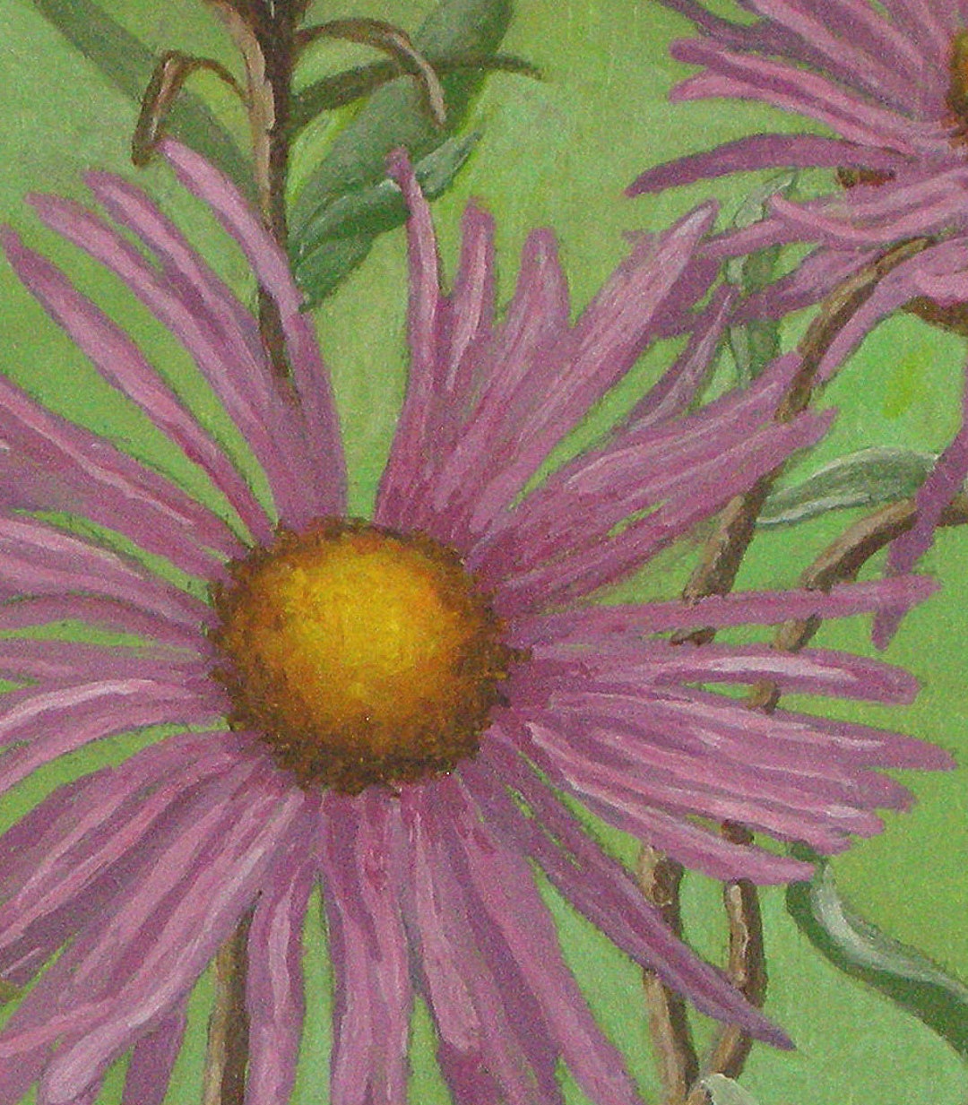 Purple Aster Flower Painting, Floral Wall Art, Small Artwork for Niche ...