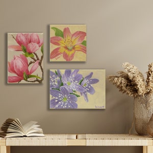 Purple Hepatica Flower Painting, Floral Wall Art, Original Artwork ...