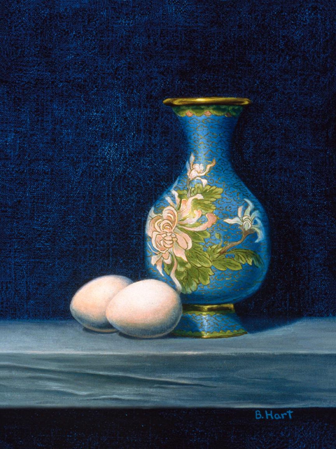 Blue Floral Vase With Eggs- Still Life for Bedroom Wall- Giclee of ...