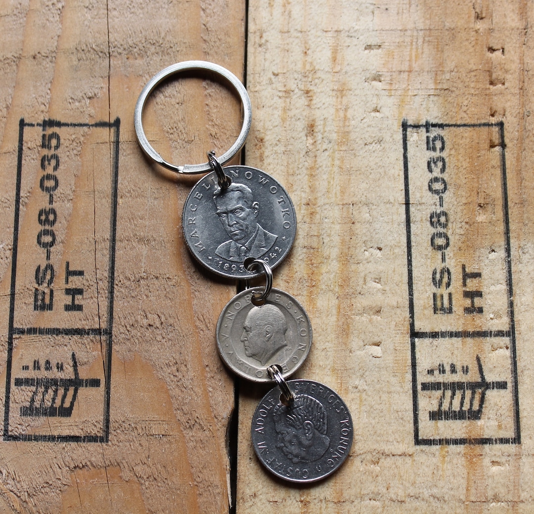 Original Keychain From Old Coins, Medals, Tokens, Metal Figures, . Gift ...