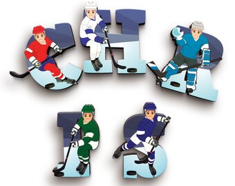 Hockey Letters - Etsy