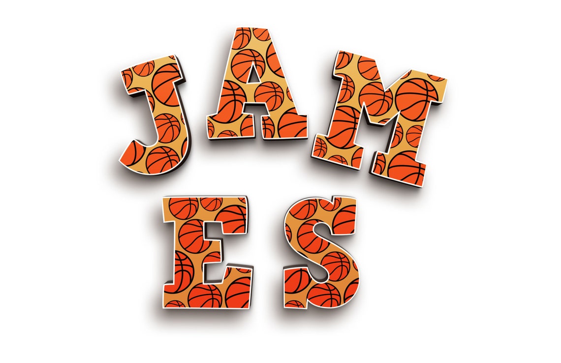 Basketball Font Sports Wooden Letters Multiple Basketball | Etsy