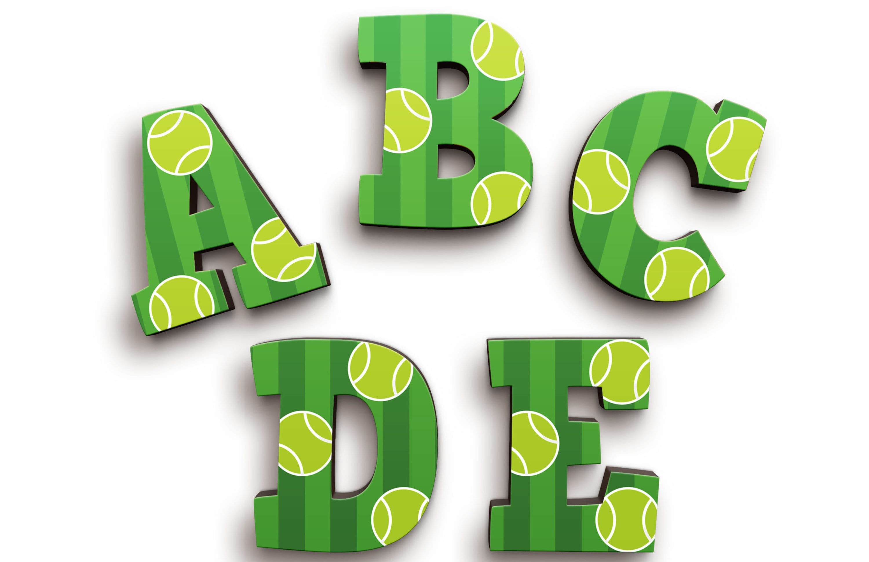 Tennis Font Sports Wooden Letters Tennis Court Background - Etsy UK