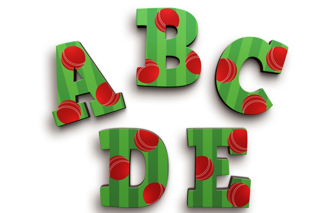 Cricket Font Sports Wooden Letters Cricket Pitch Background - Etsy