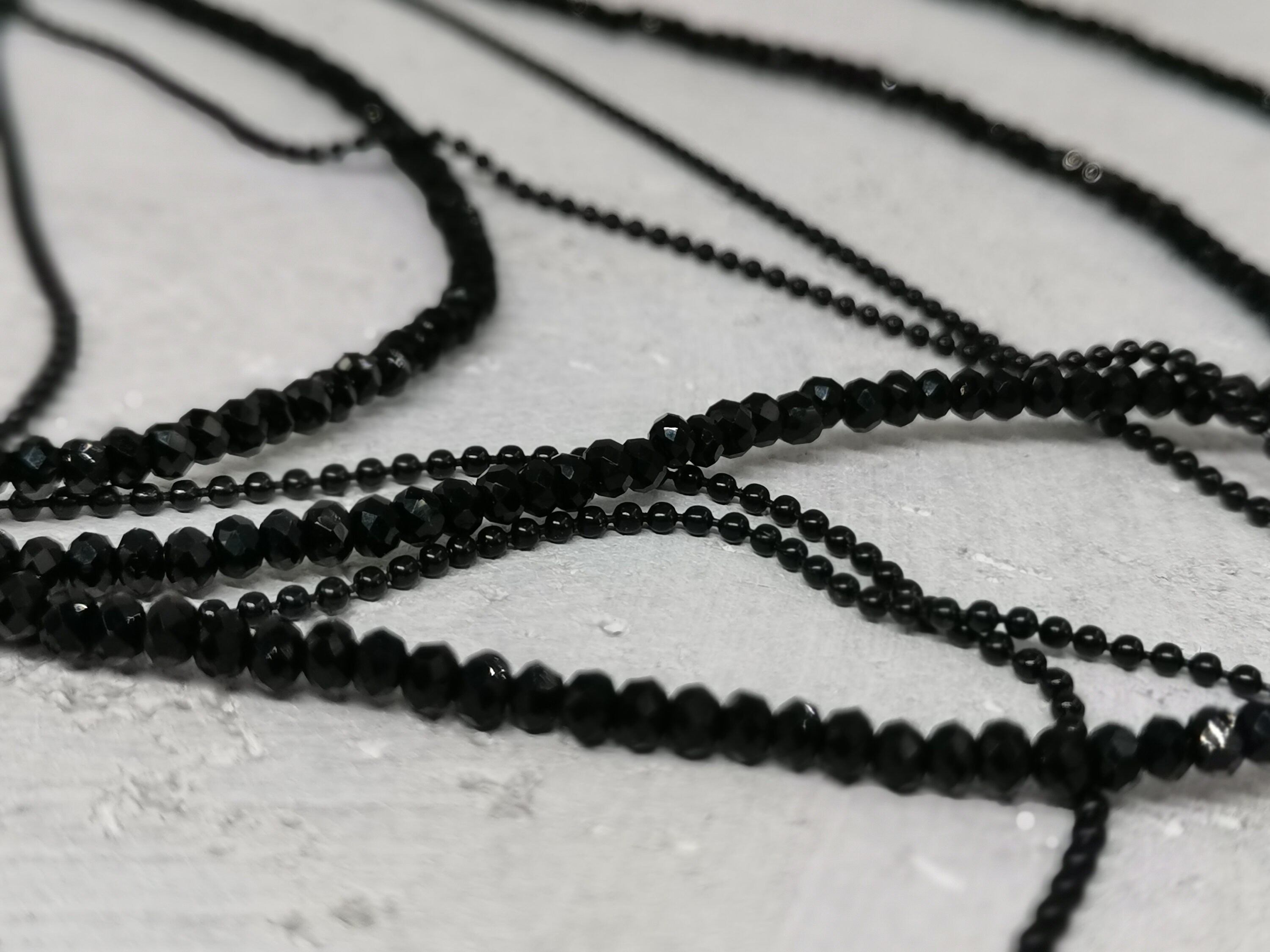 Crystal Necklace Black Color Necklace Beaded Choker Monili - Etsy