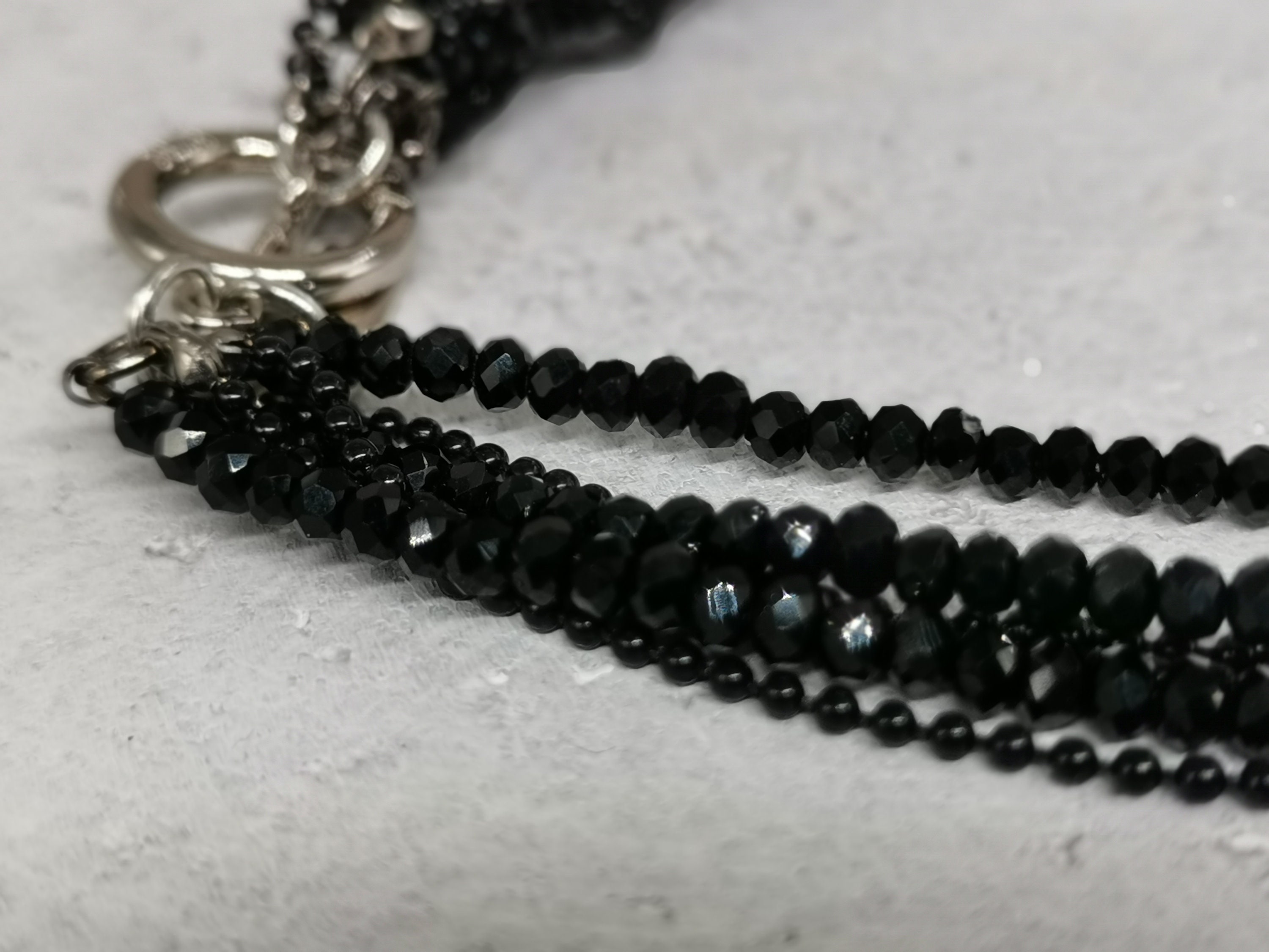 Crystal Necklace Black Color Necklace Beaded Choker Monili - Etsy